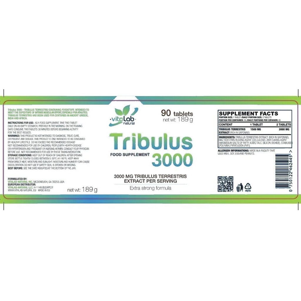 VitaLab Tribulus 3000, 90 Tablets, 45 Servings | Beast Muscle